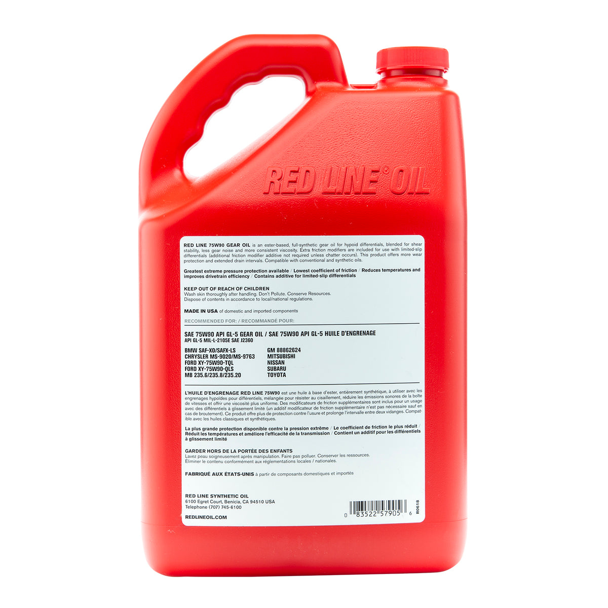 RedLine: 75W90 GL-5 Gear Oil - gallon – R/A Hoerr